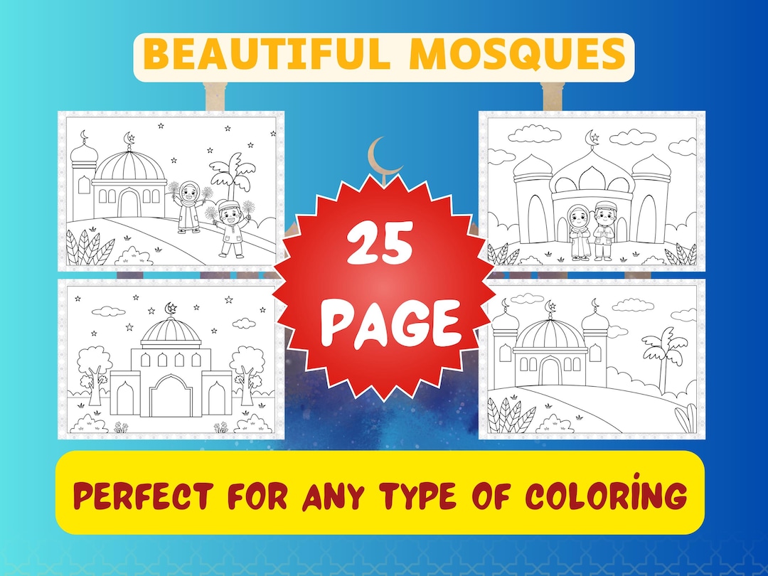 25 Beautiful Mosque Coloring Pages for All Ages Easy Designs, Printable ...