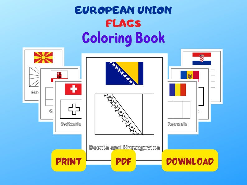 43 European National Flags Coloring Pages/coloring Pages/ Coloring ...