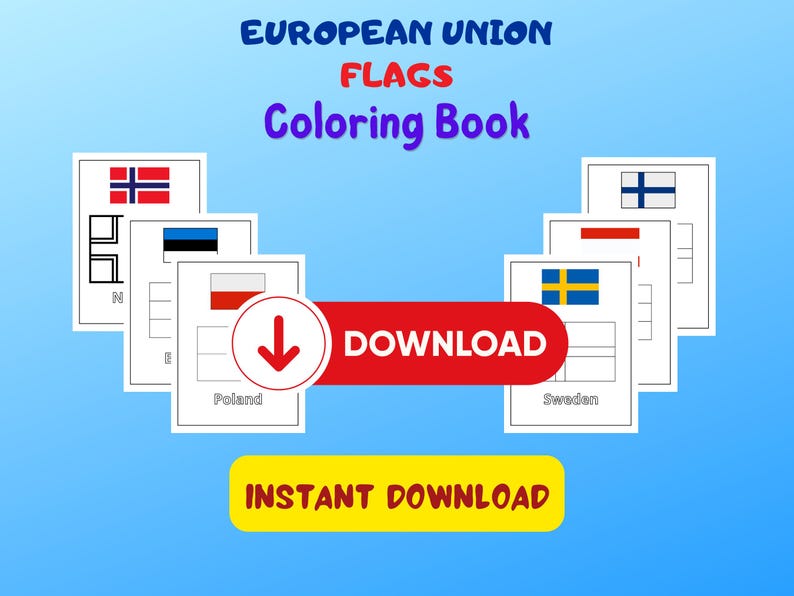 43 European National Flags Coloring Pages/coloring Pages/ Coloring ...