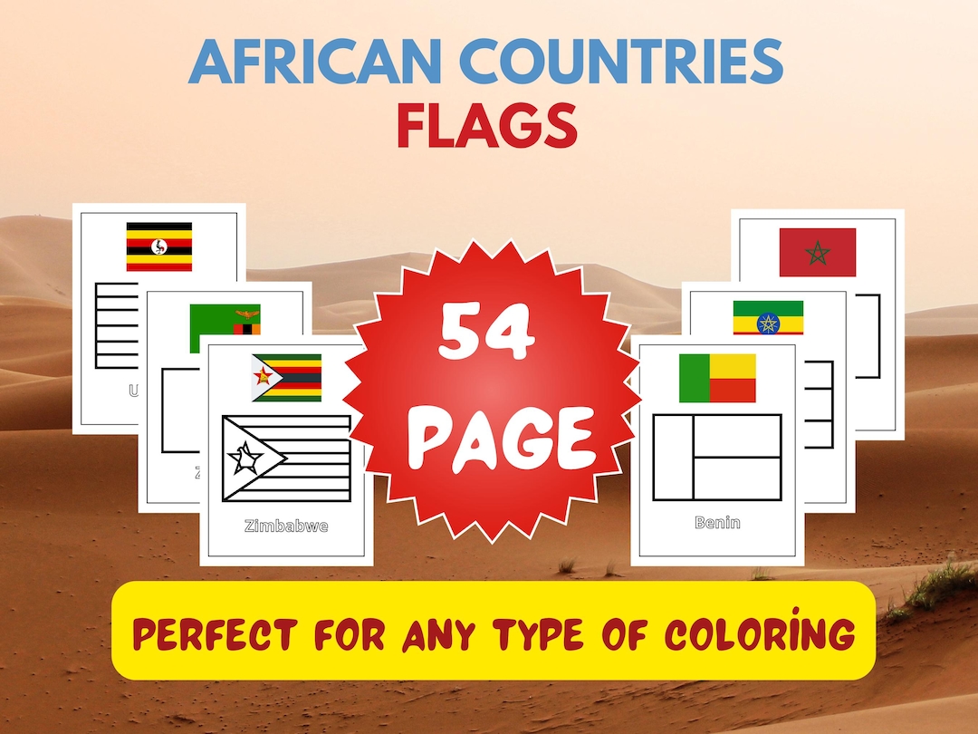 54 African Countries Flags Coloring Pages | Printable for Kids ...