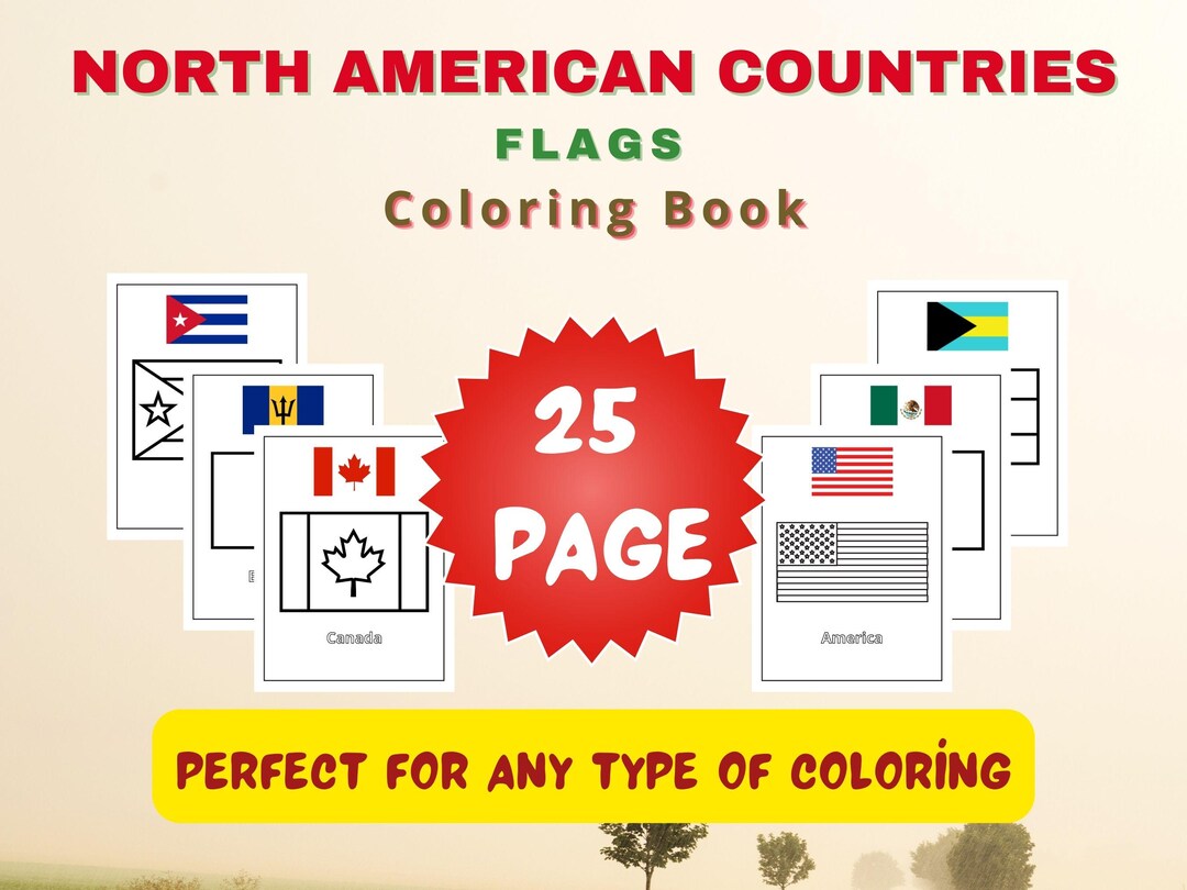 25 North American Countries Flags Coloring Pages | Printable | North ...