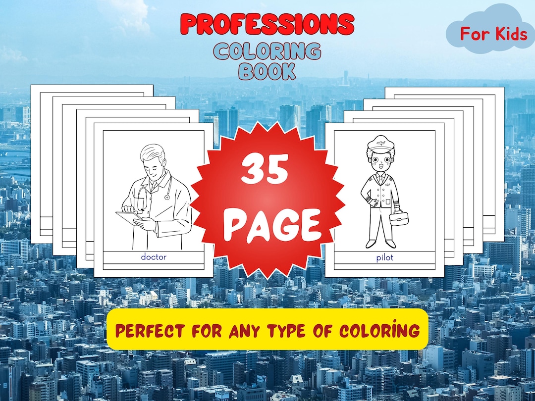 35 Professions Coloring Pages, Community Helpers, Homeschool Printable ...