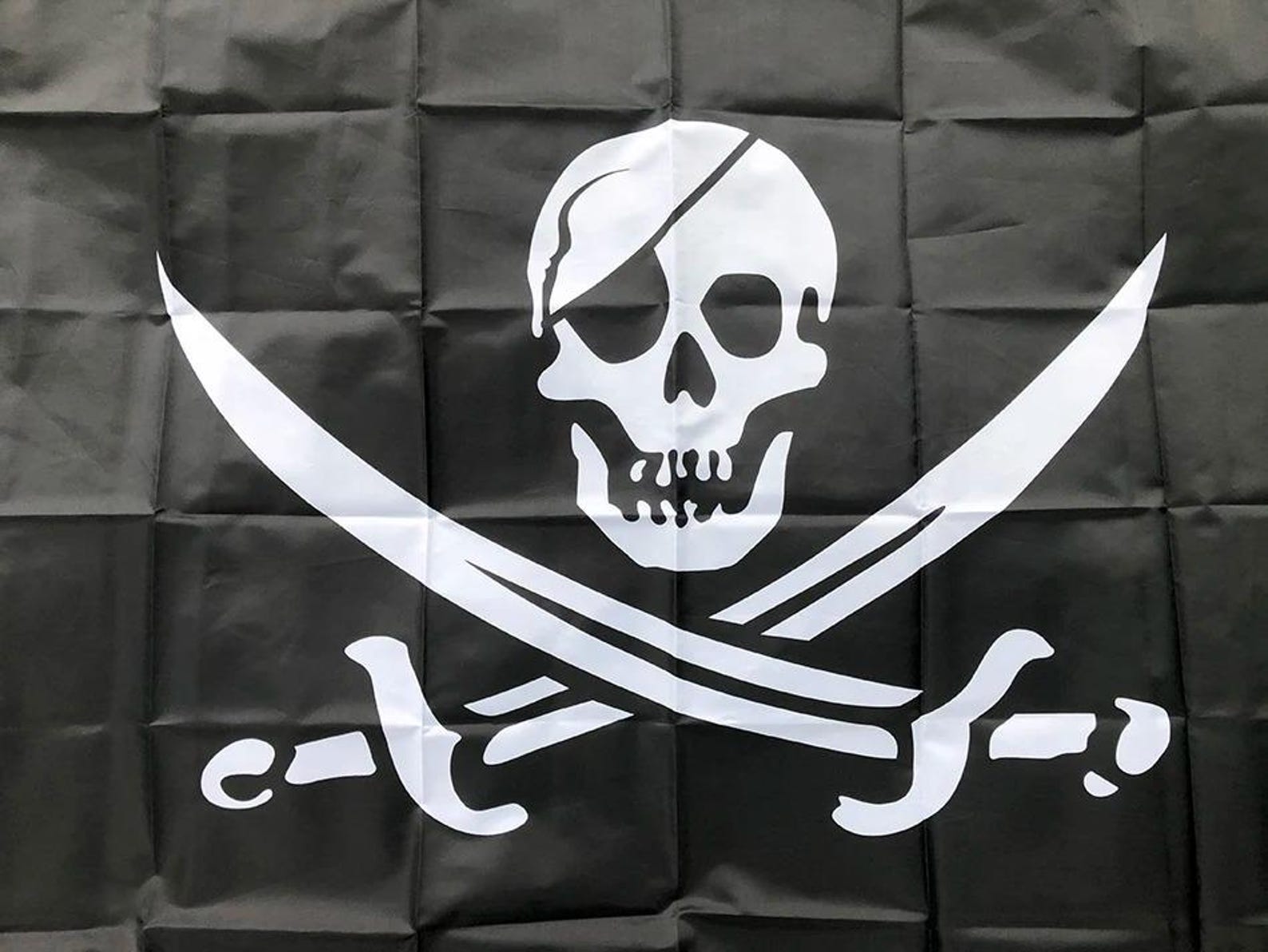 Pirate Flag Double Broken Skull Jack Rackham Jolly Roger Banner - Etsy