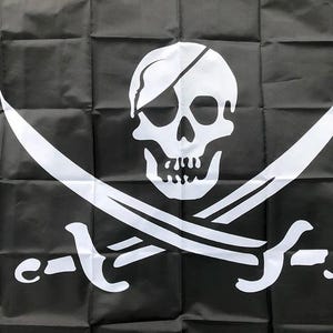 Pirate Flag Double Broken Skull Jack Rackham Jolly Roger Banner - Etsy