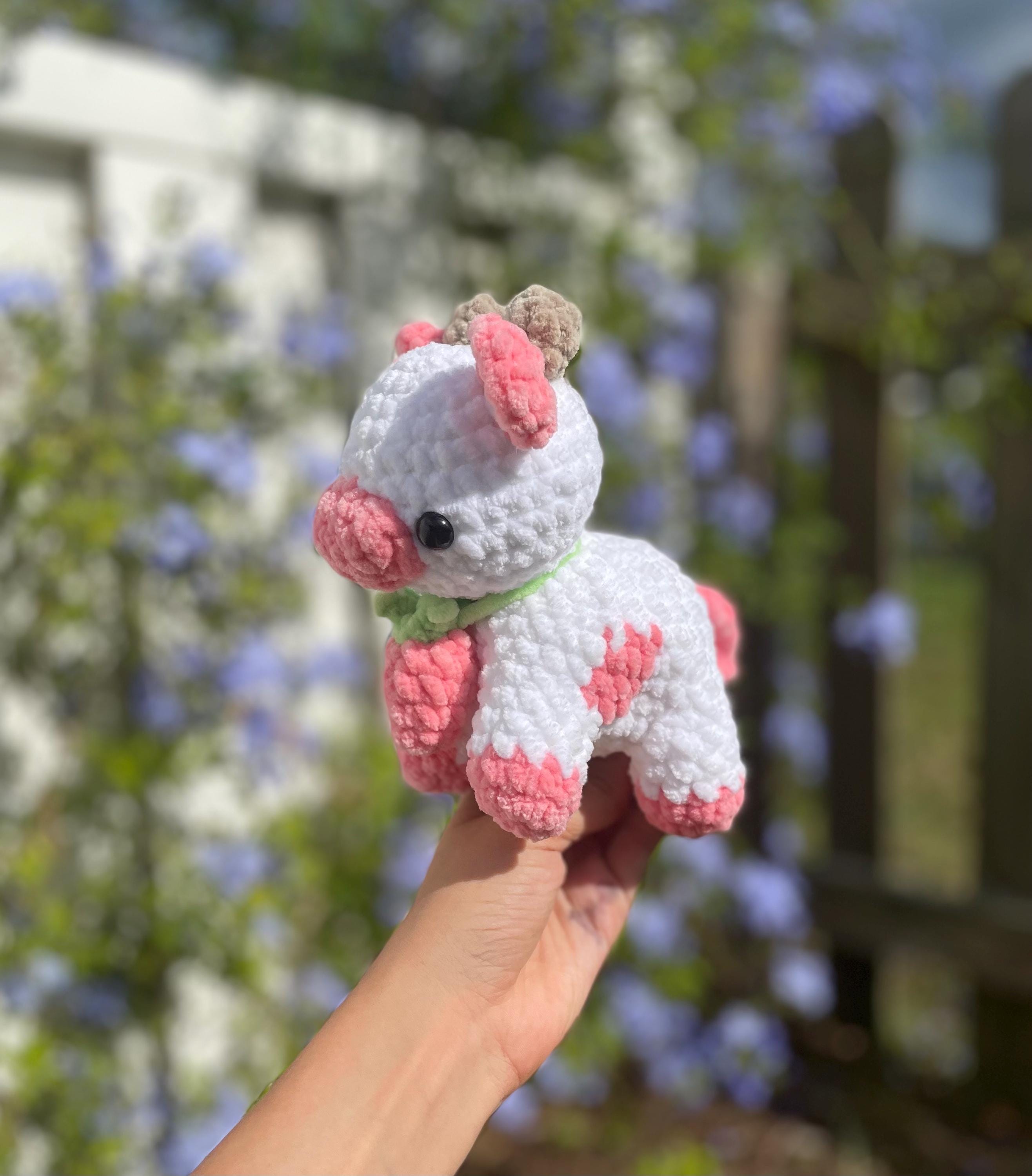 Crochet Strawberry Cow Amigurumi Cow Pink and White Crocheted Cow - Etsy