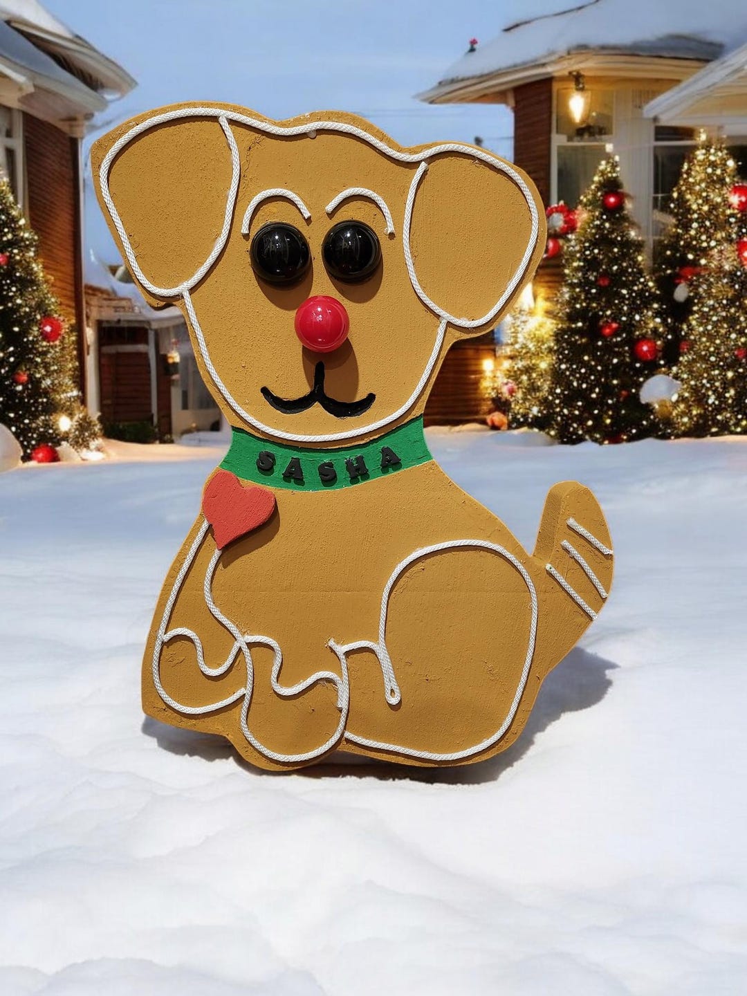 Gingerbread Puppy Christmas Lawn Decoration. - Etsy