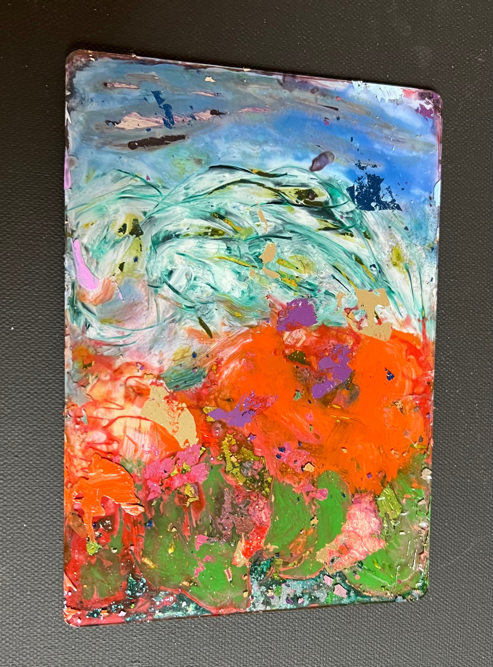 Abstract Acrylic Reverse Painting on Plexiglass 7x5 Ready to Slip Into ...