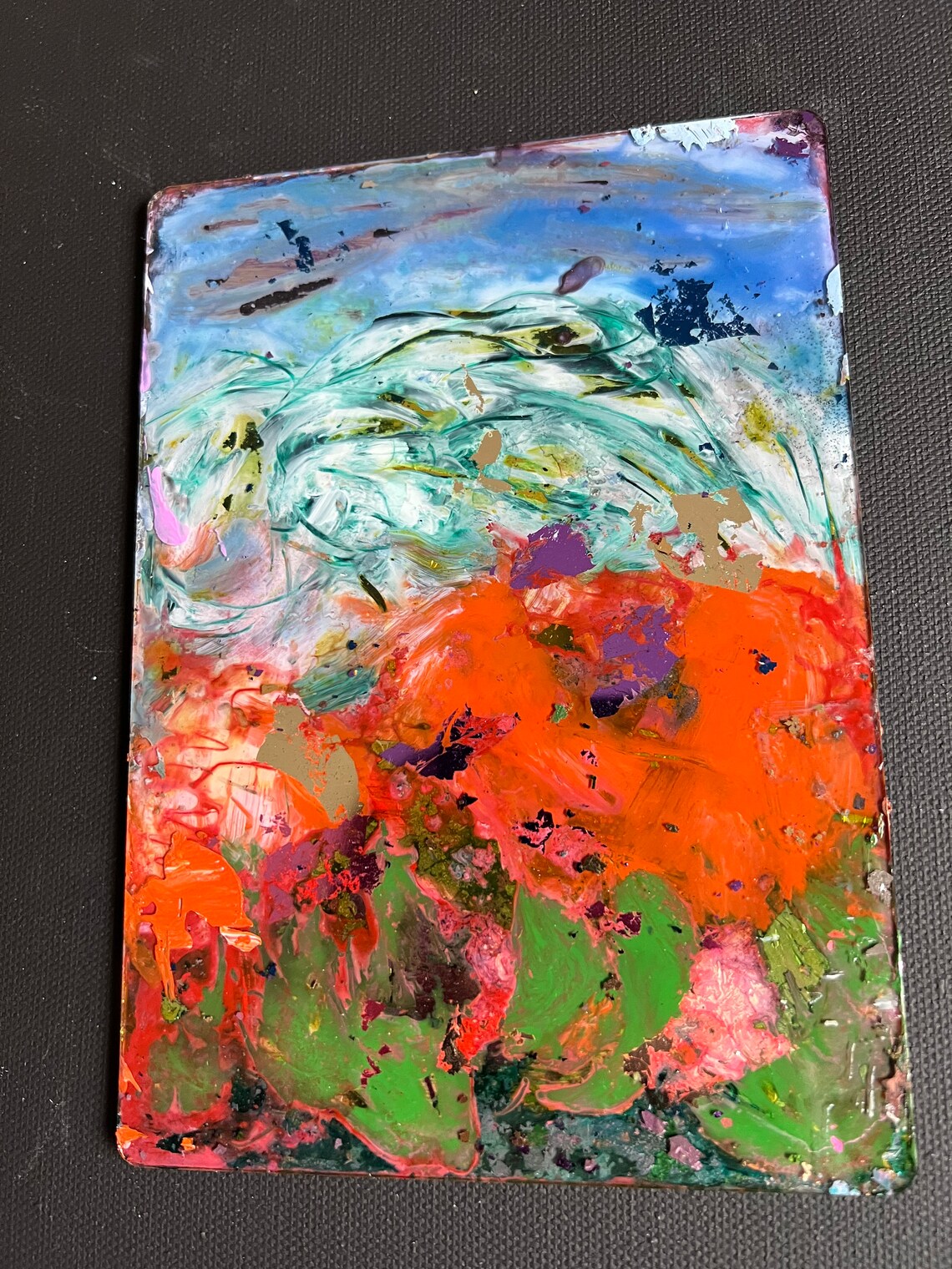 Abstract Acrylic Reverse Painting on Plexiglass 7x5 Ready to - Etsy