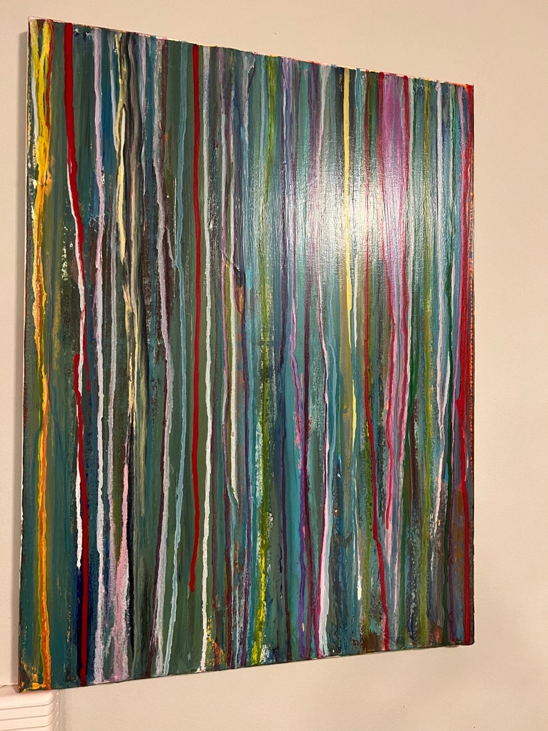 Original Acrylic Drip Painting on 24x18 Canvas Ready to Ship - Etsy
