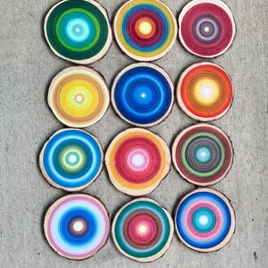 Tree Slices, Wood Rounds, Wall Sculpture, XL Customize Colors, Qty ...
