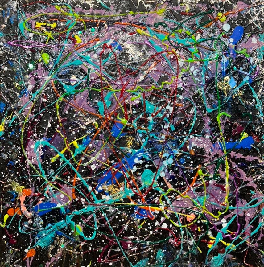 Abstract Canvas Panel Art Board 10x10 Square Modern Bright - Etsy