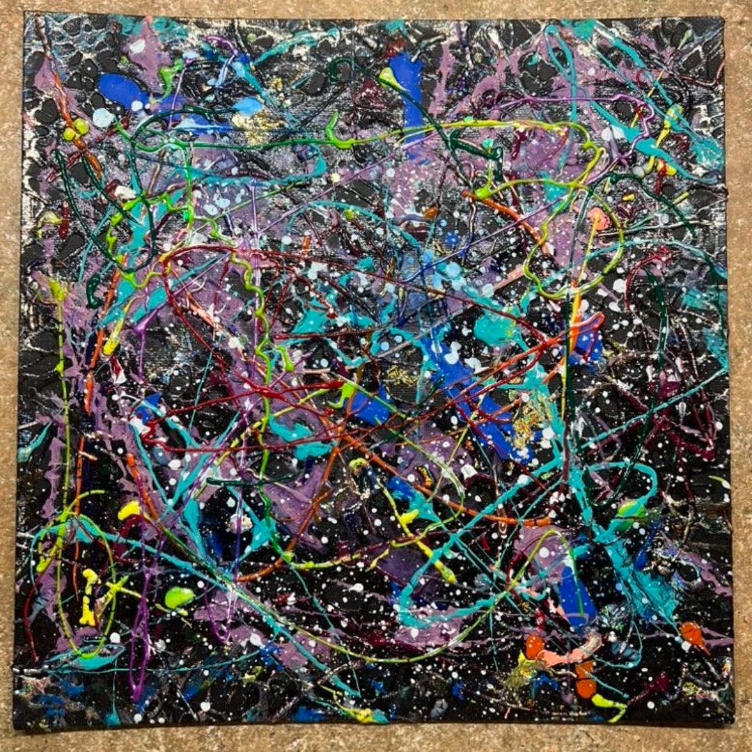 Abstract Canvas Panel Art Board 10x10 Square, Modern Bright Vibrant ...