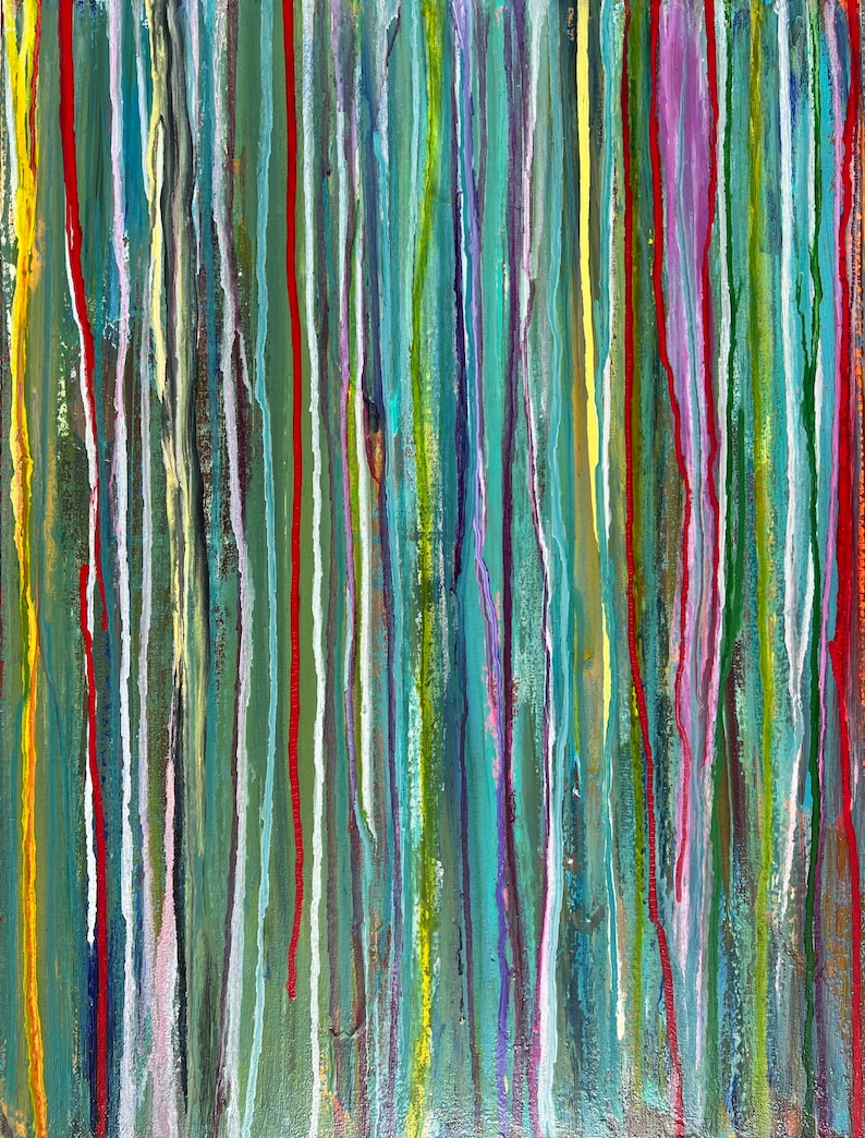 Original Acrylic Drip Painting on 24x18 Canvas Ready to Ship - Etsy