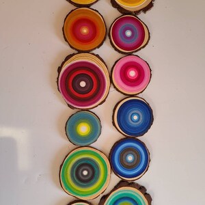Tree Slices, Wood Rounds, Wall Sculpture, XL Customize Colors, Qty ...