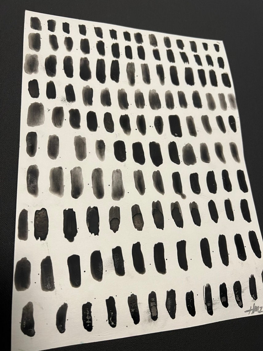 Original Black Watercolor Artwork, Minimal Black Marks, Modern Gallery ...