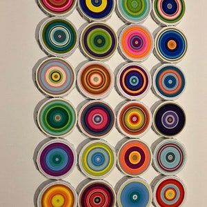 Modern Abstract Circle Canvas Art Multicolored Eclectic Design ...