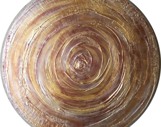 Wood Circle Art BIG 24inch Handcut Heavy Textured Metallic - Etsy