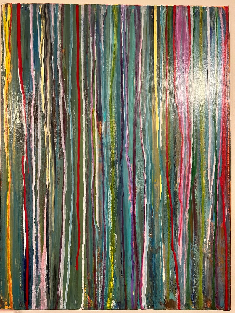 Original Acrylic Drip Painting on 24x18 Canvas Ready to Ship - Etsy