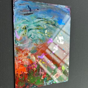 Abstract Acrylic Reverse Painting on Plexiglass 7x5 Ready to Slip Into ...