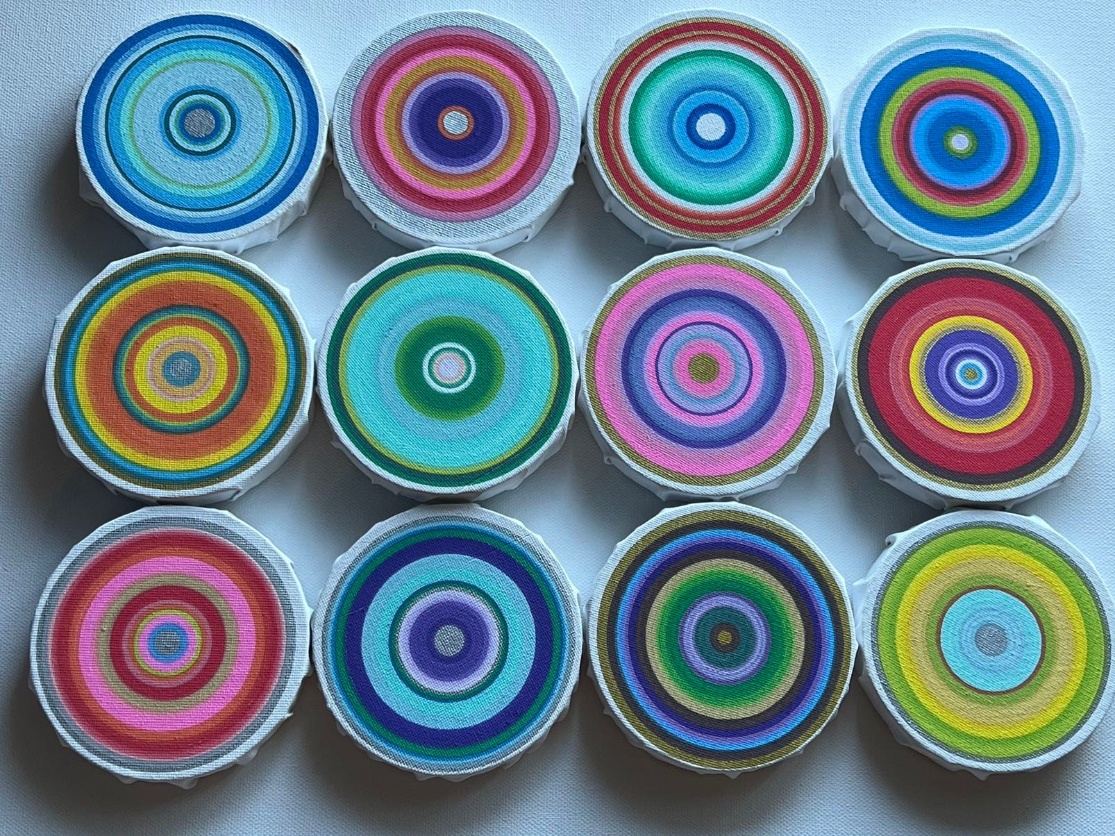 Modern Abstract Circle Canvas Art Multicolored Eclectic Design ...