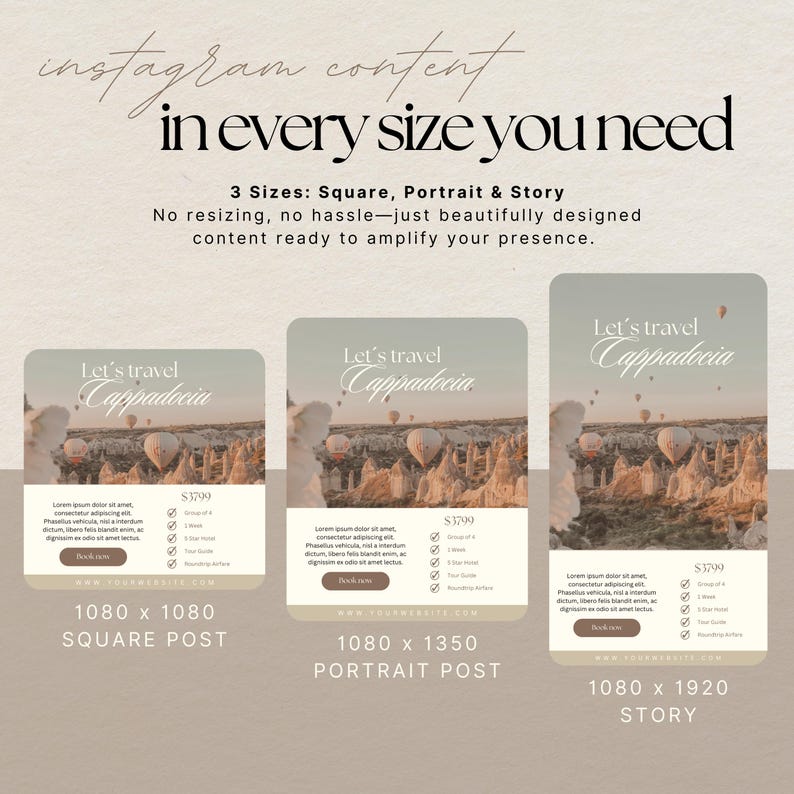 Travel Instagram Agent Post & Story Template, Travel Agency, Canva IG ...