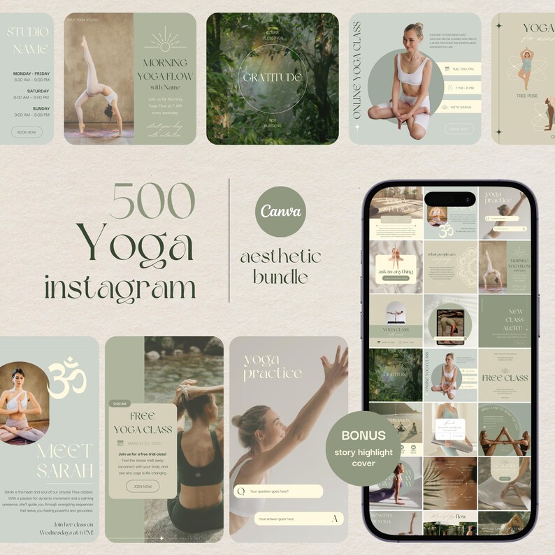 Yoga Aesthetic Instagram Templates, Yoga Studio Quotes, Yogi Teacher ...