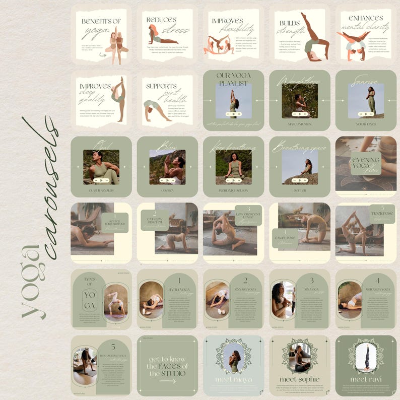 Yoga Aesthetic Instagram Templates, Yoga Studio Quotes, Yogi Teacher ...