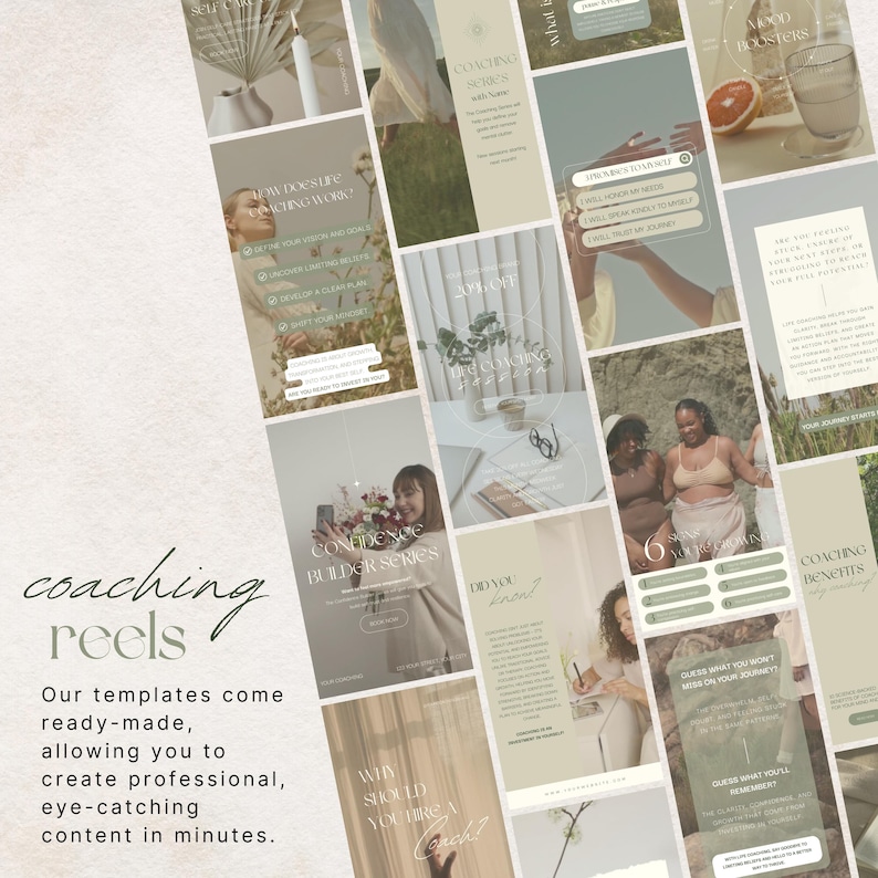1500 Coaching Instagram Templates: Life Coach Social Media Bundle ...