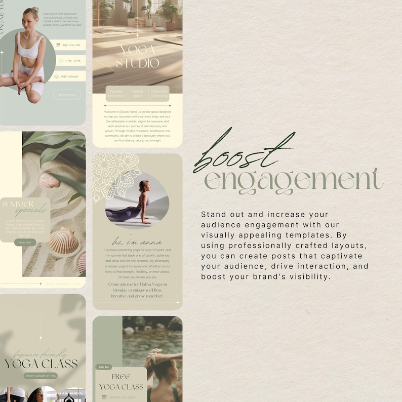 Yoga Aesthetic Instagram Templates, Yoga Studio Quotes, Yogi Teacher ...