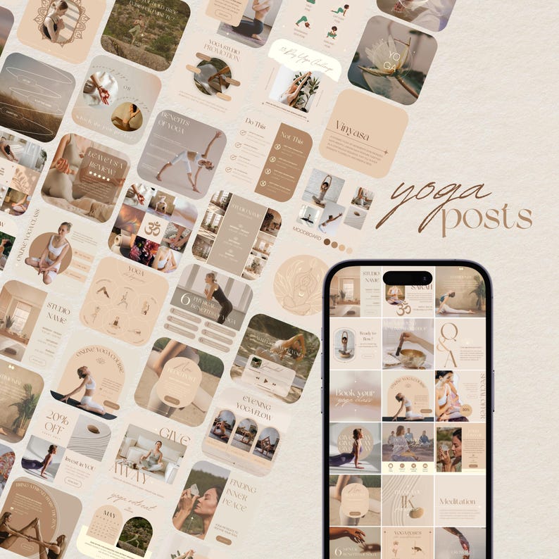 1500 Yoga Instagram Template Bundle: Yoga Studio & Instructor Branding ...
