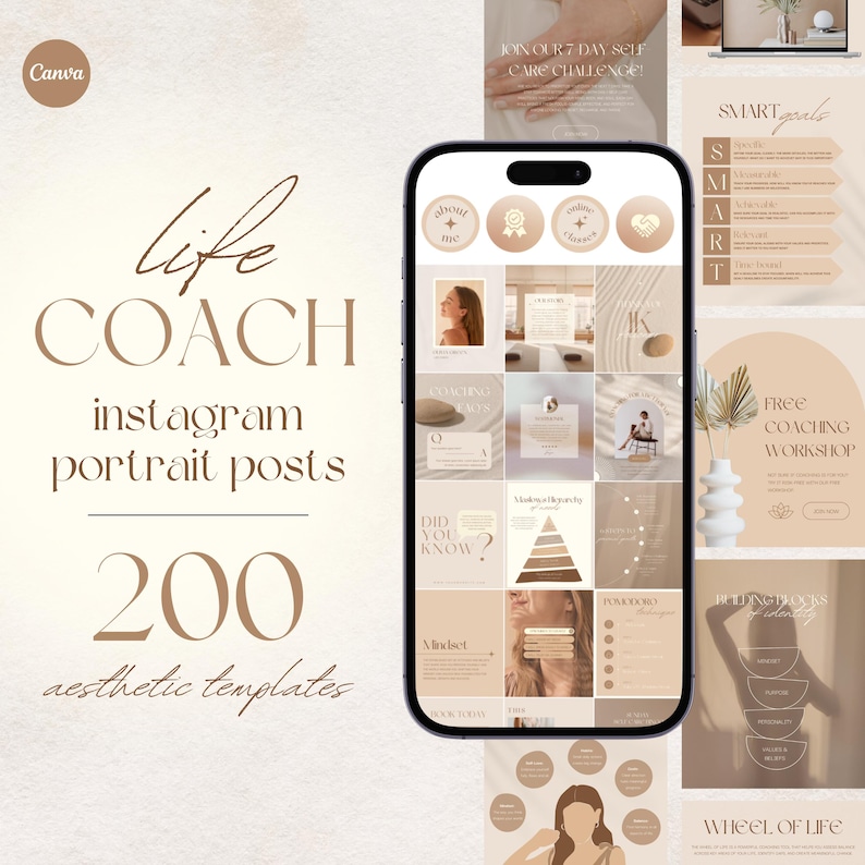 Coaching Instagram Template Canva, Life Coach Insta, Coaching Business ...