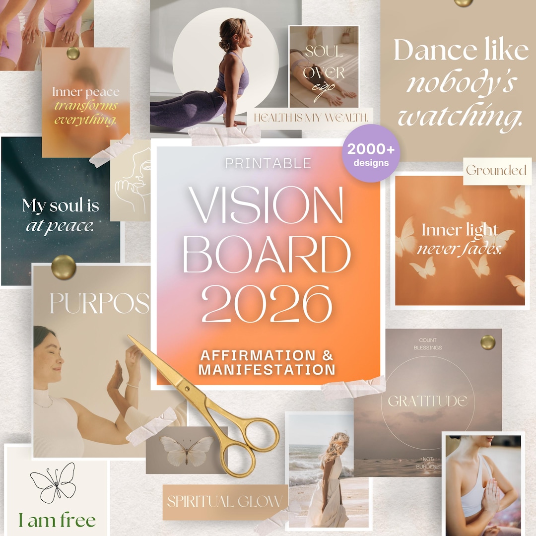 2026 Printable Vision Board Bundle: 2000+ Manifestation, Quotes ...