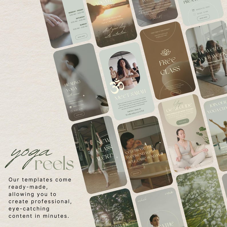 1500 Yoga Instagram Template Bundle: Yoga Studio & Instructor Social ...
