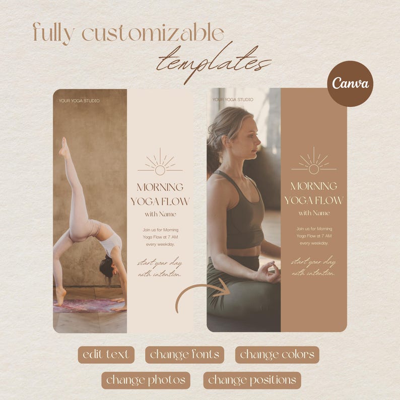 1500 Yoga Instagram Template Bundle: Yoga Studio & Instructor Branding ...