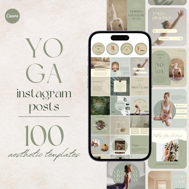 Yoga Instagram Post Templates, Yoga Studio Quotes, Yogi Teacher Content ...