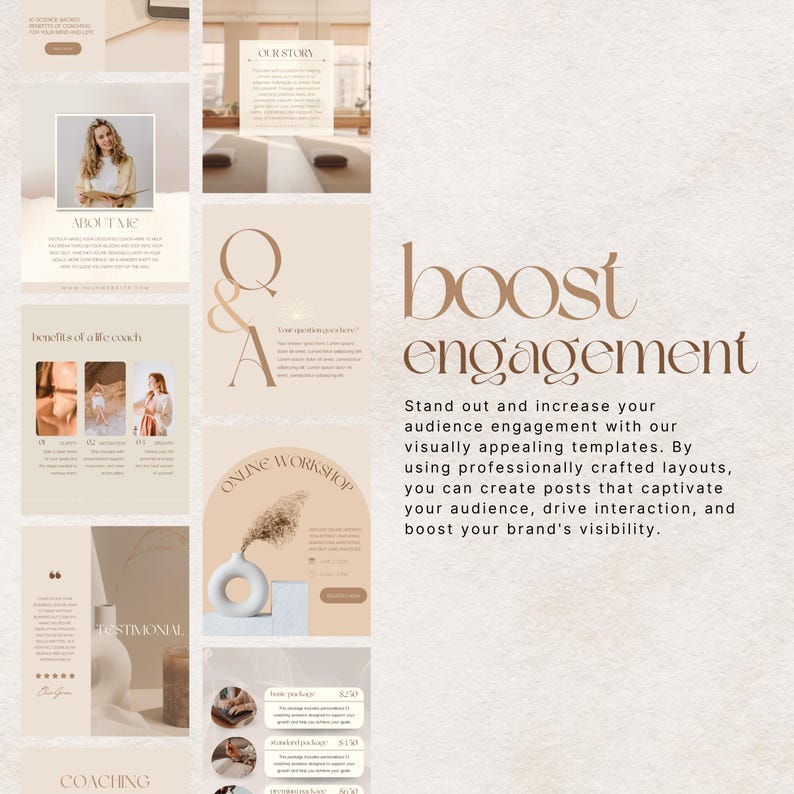 Coaching Instagram Template Canva, Life Coach Insta, Coaching Business ...