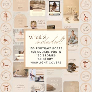 500 Yoga Instagram Templates: Yoga Studio & Instructor Branding Kit ...
