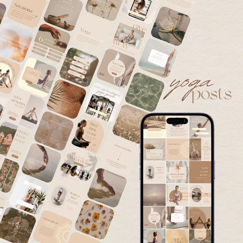 500 Yoga Instagram Templates: Yoga Studio & Instructor Branding Kit ...
