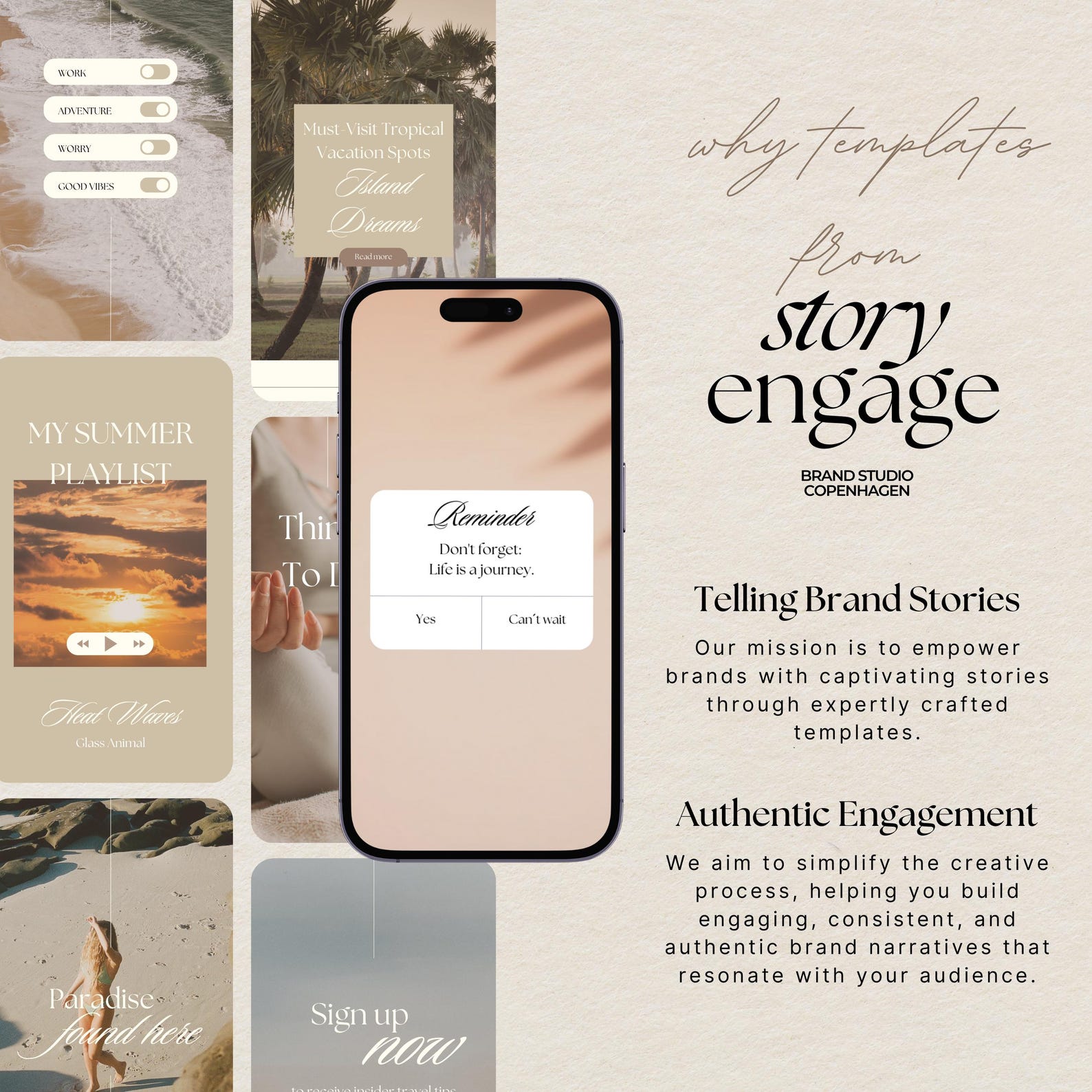 Travel Instagram Agent Post & Story Template, Travel Agency, Canva IG ...