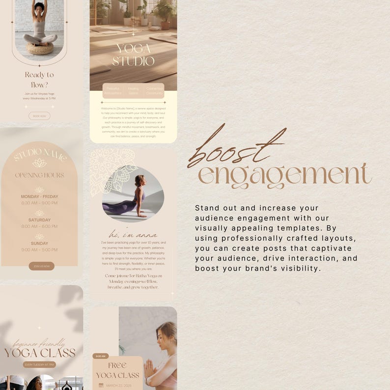 500 Yoga Instagram Templates: Yoga Studio & Instructor Branding Kit ...
