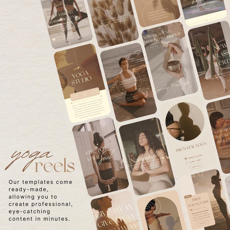 1500 Yoga Instagram Template Bundle: Yoga Studio & Instructor Branding ...