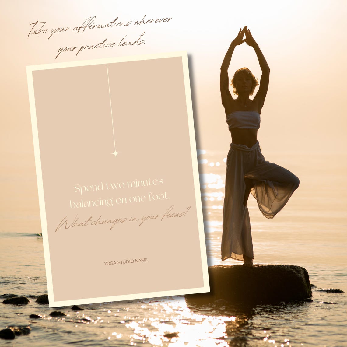 Yoga Affirmation Cards, Canva Template, Manifestation Deck, Editable ...