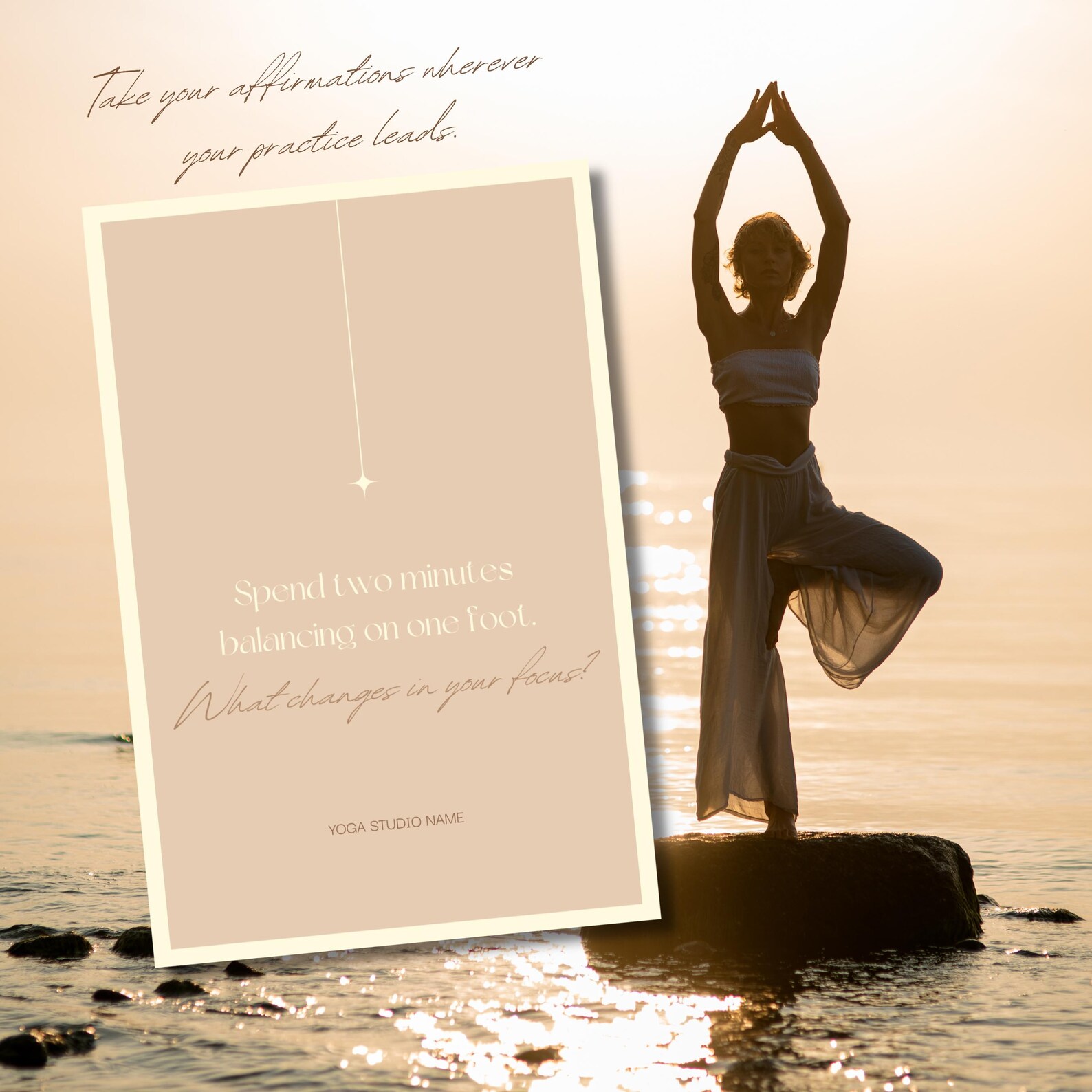 Yoga Affirmation Cards, Canva Template, Manifestation Deck, Editable ...