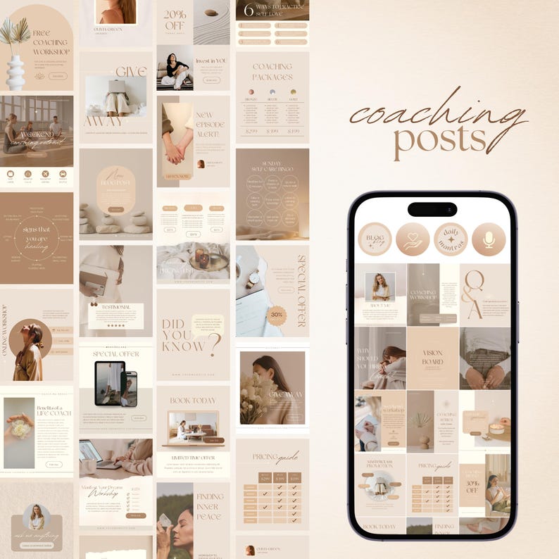 Life Coaching Business Templates: 2000+ Instagram Posts, Workbooks ...