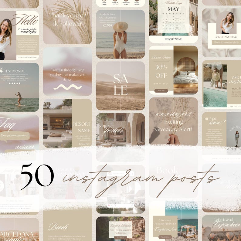 Travel Agent Post Template, Travel Agency Instagram, Canva Post ...