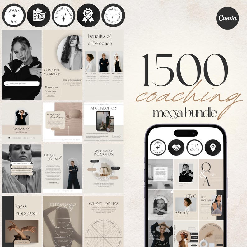 Coaching Instagram Vorlage Canva, Life Coach Insta, Coaching Business ...