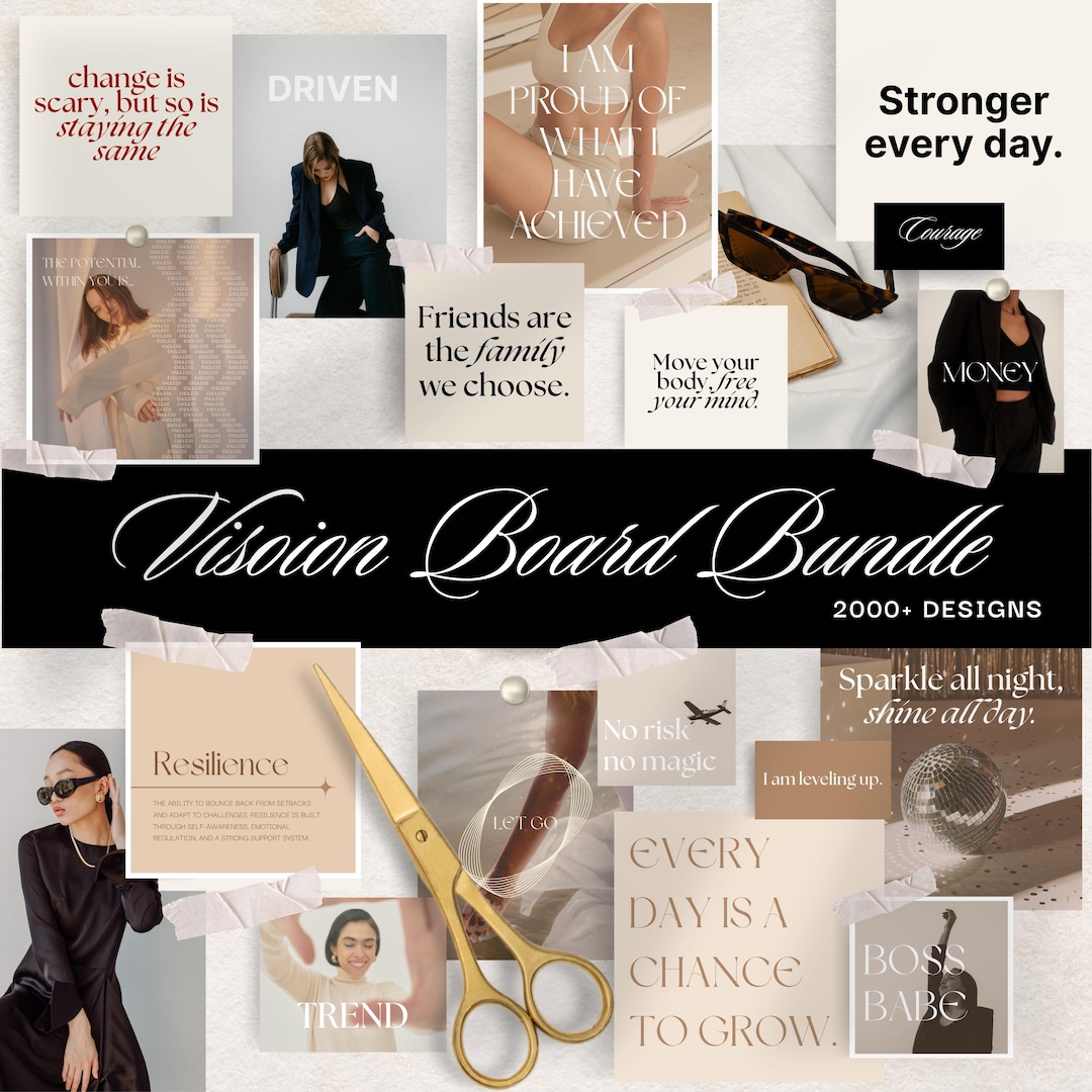 Printable 2000+ Vision Board Bundle: Manifestation & Affirmations ...