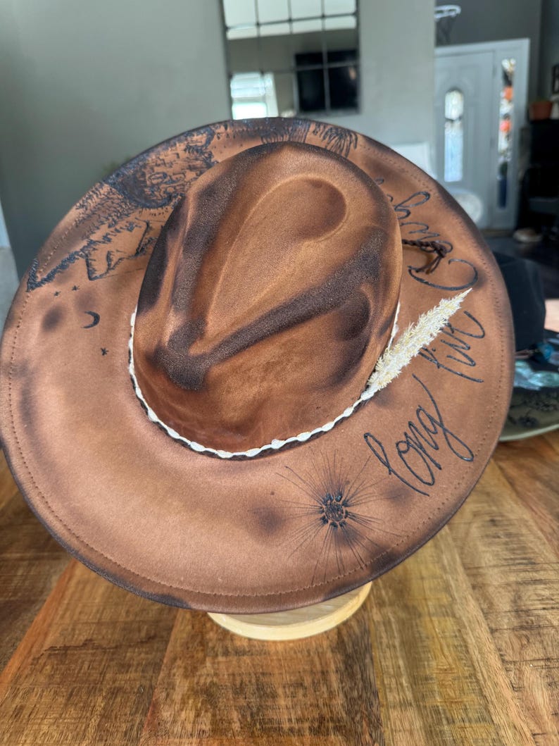 Brown Suede Branded Long Live Cowgirls Custom Hat - Etsy