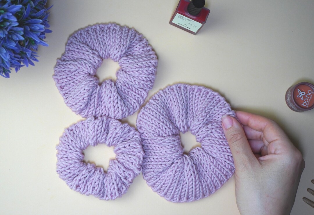 Ultra Soft Baby Pink Scrunchie 3 Sizes , Merino Wool Scrunchie, Natural ...