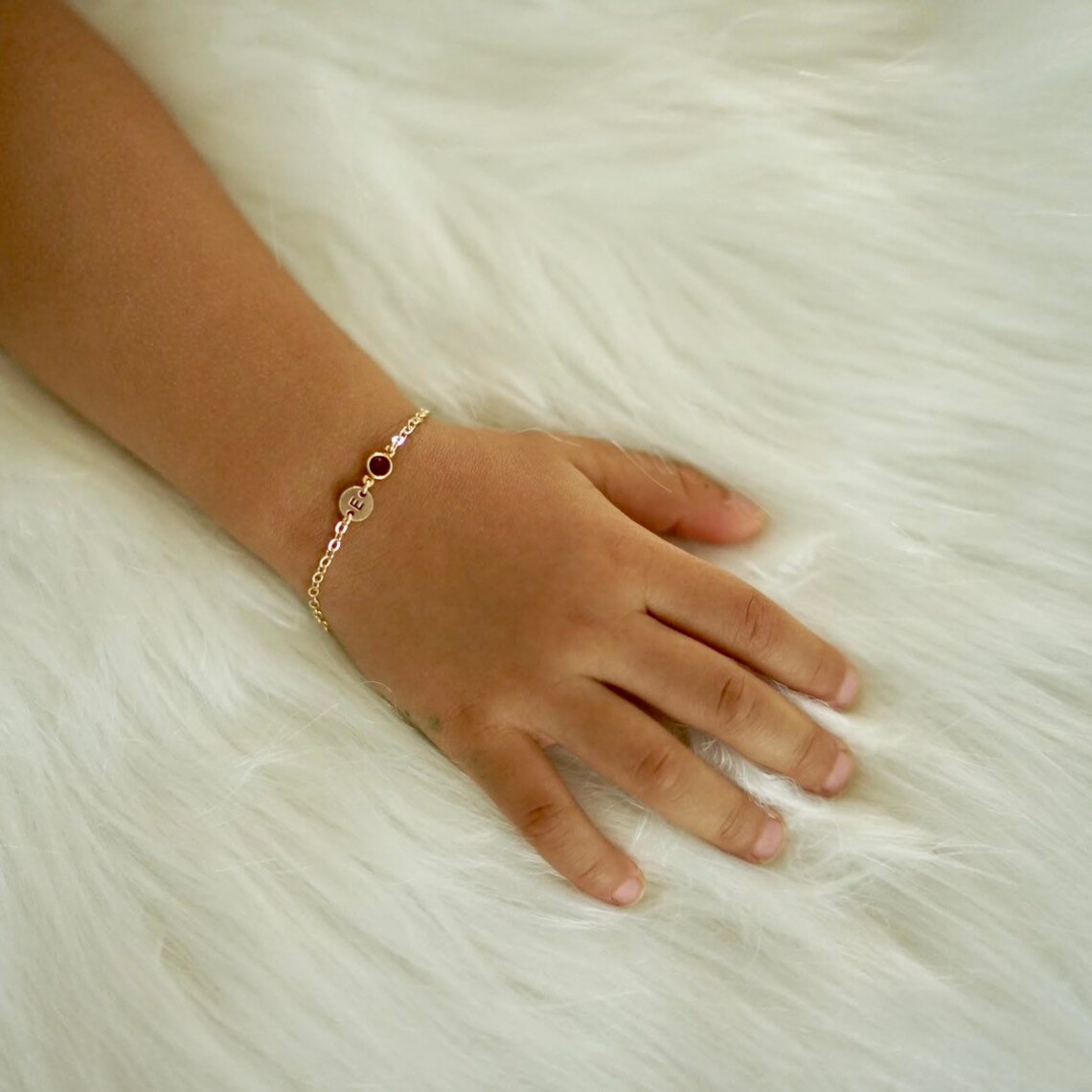Kids Bracelet | Birthstone & Initial Bracelet | Flower Girl Bracelet ...